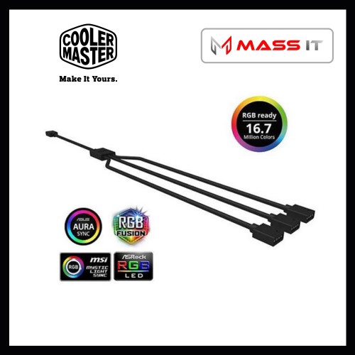 COOLER MASTER RGB Splitter Cable 1 to 3 RGB Splitter Cable for RGB LED ...