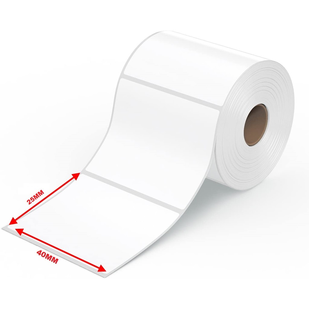 2000pcs 40mm x 25mm Blank Barcode Label Sticker Printing Labels Printer ...