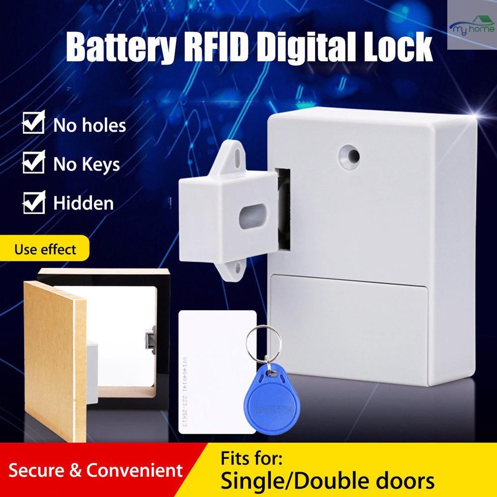Battery RFID IC Card Sensor Cabinet Drawer Intelligent SmartLock DIY Invisible Hidde Digital ...