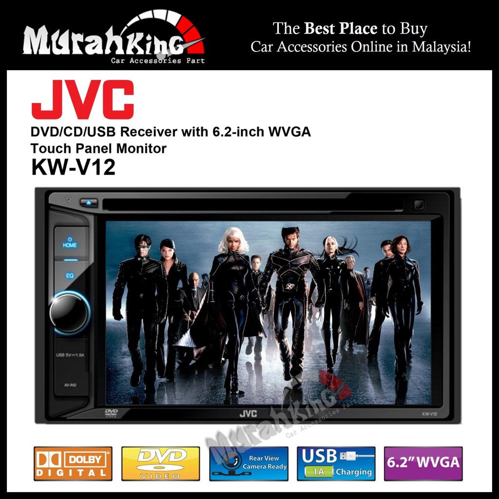 JVC KW-V12 DVD/CD/USB Receiver with 6.2-inch WVGA Touch Panel Monitor | Shopee Malaysia