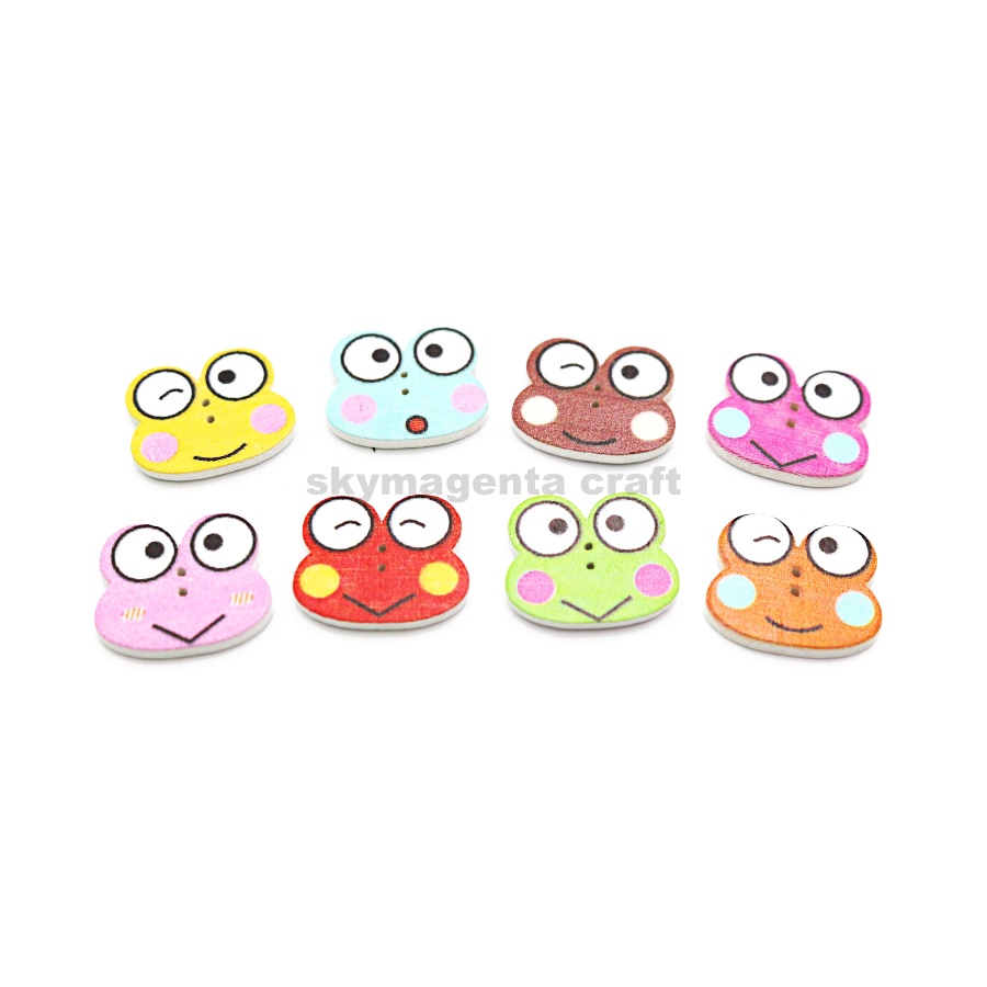 Frog Katak Wood Wooden Button Buttons Butang Kayu DIY Sewing Craft Kraf ...
