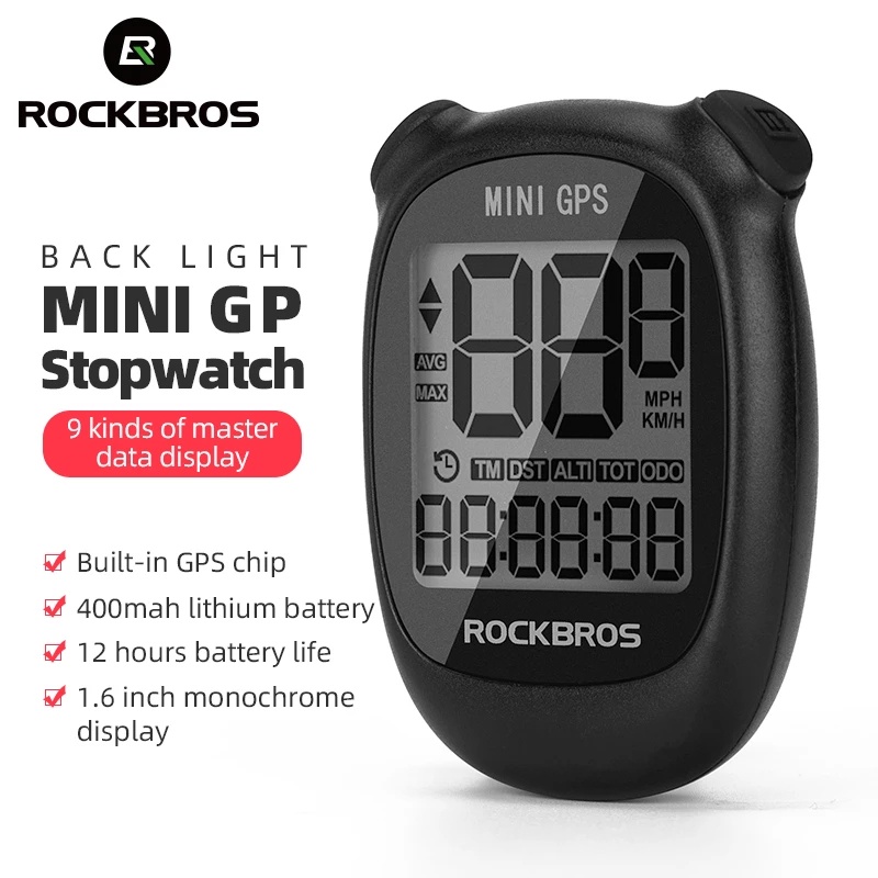 ROCKBROS Bicycle Wireless GPS Speedometer Backlight with Bike Mount (1. ...