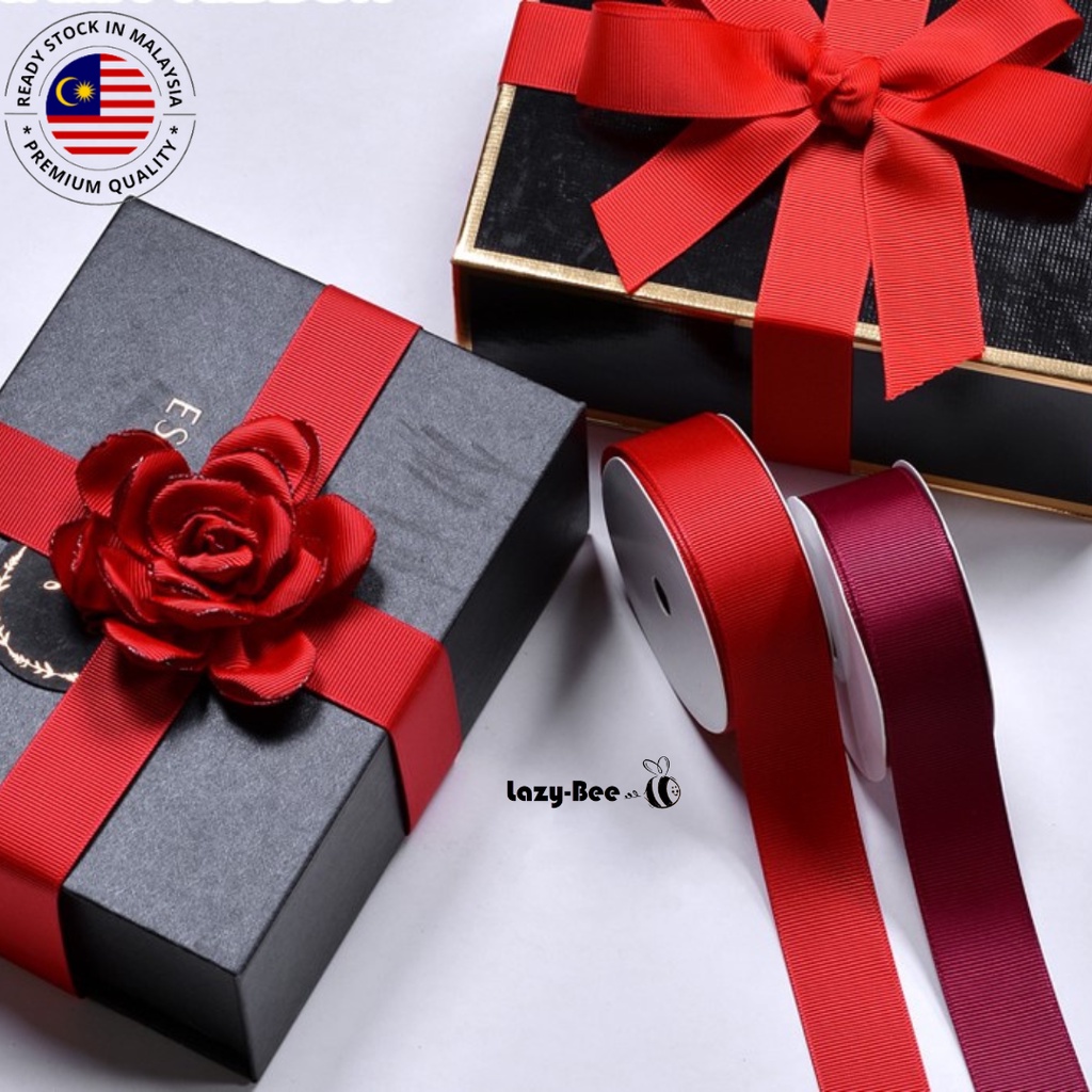 LAZY BEE 5 meter Hot Red Scarlet Wine Ruby Grosgrain Ribbon Reben Door ...