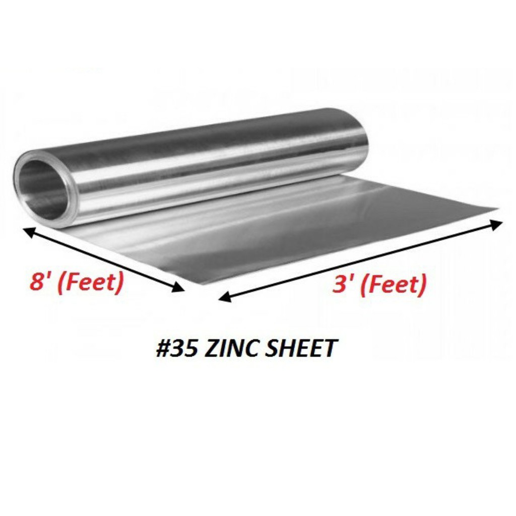 3FT x 8FT Galvanized Iron Metal Zinc Plain Sheet Coil / #35 (0.21mm ...