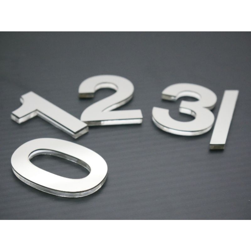 House Number stainless mirror/hairline Stacking Clear Acrylic 2 Layers ...