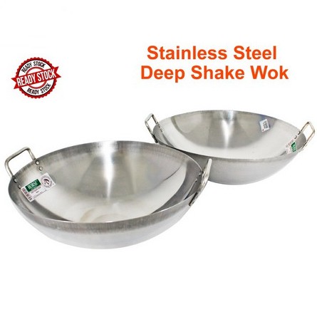 kuali steel (deep shape)/Wok Steel/Traditional Stainless Steel Deep ...