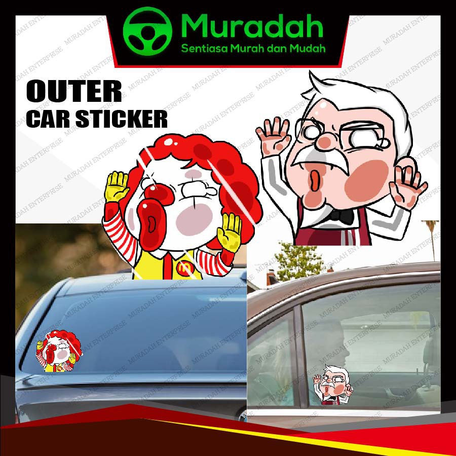 【Funny Old Man】FUNNY CAR STICKER WINDOW OUTER PASTE BODY ART STICKER ...