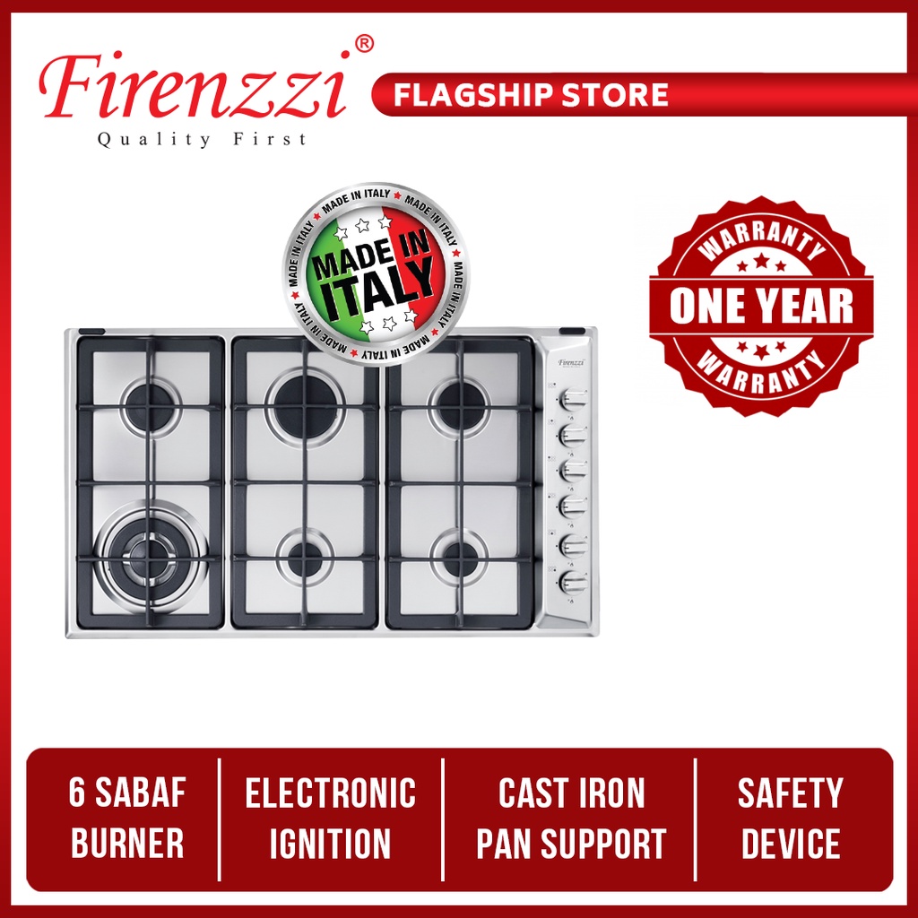 Firenzzi FH-9648 S/S Italian Stainless Steel Built-in Gas Hob (With ...
