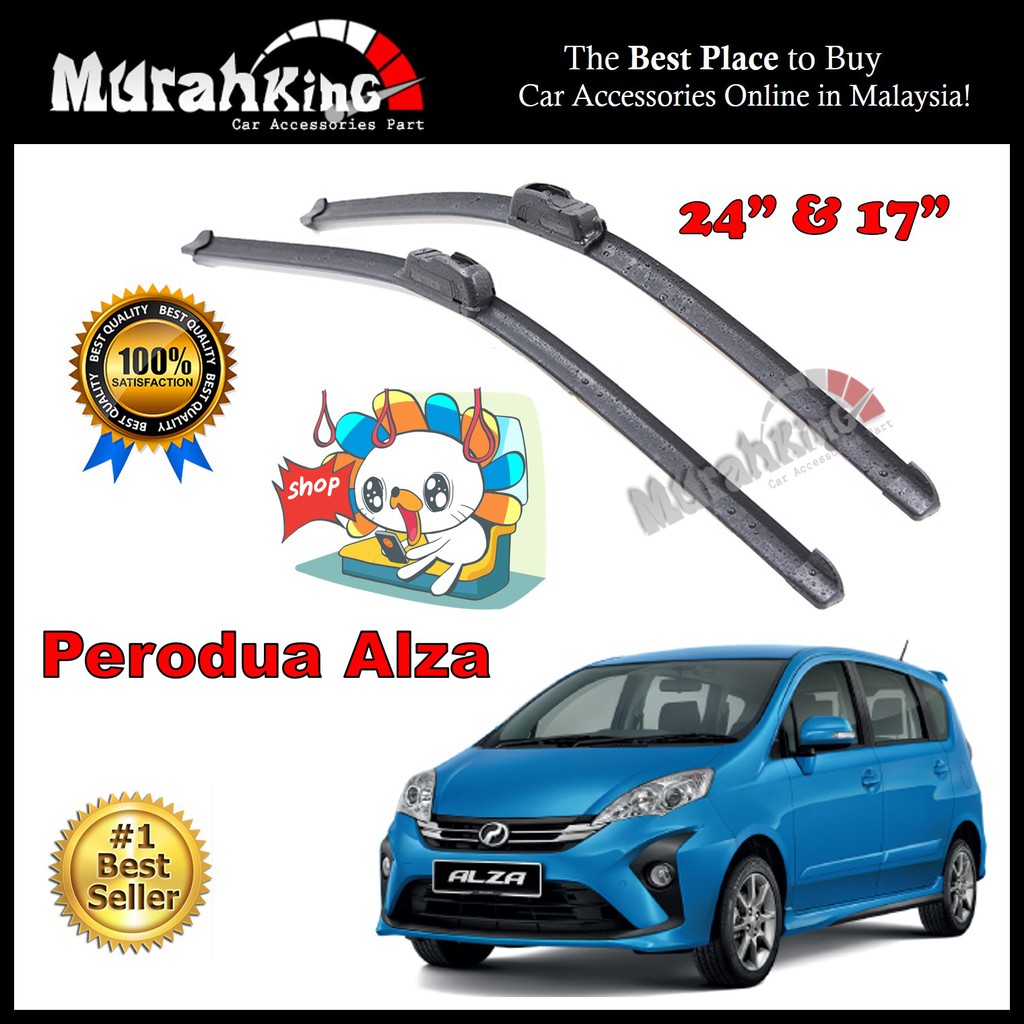 Perodua Alza High Quality Soft Rubber Wiper Blade- 24 Inch & 16 Inch ...