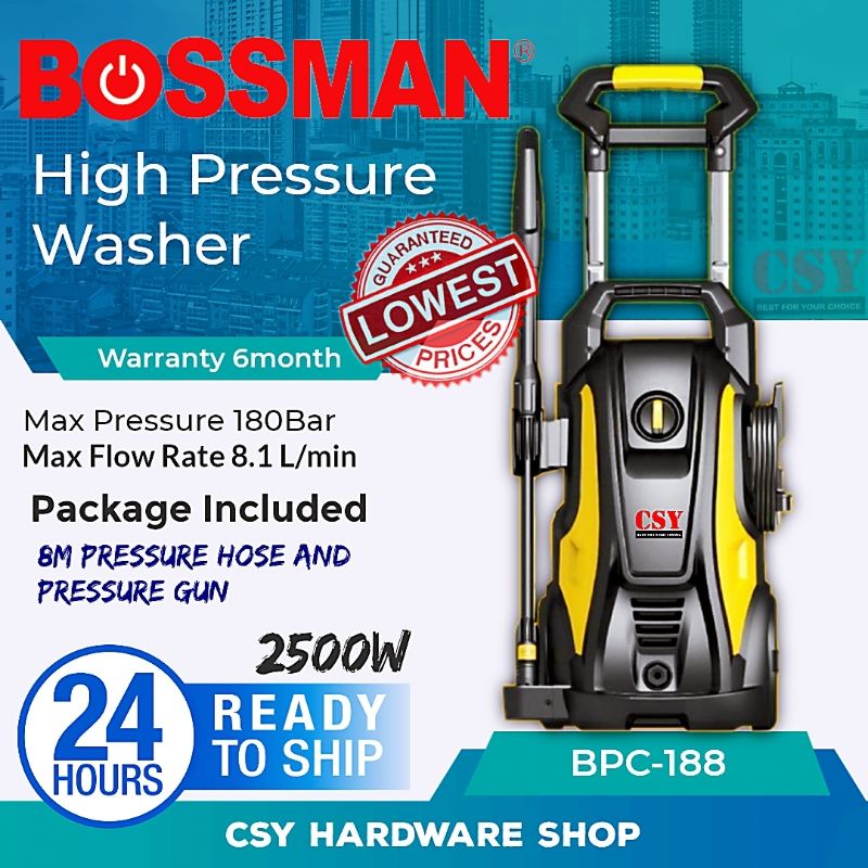 BOSSMAN BPC-188 High Pressure Cleaner Water Jet 180 Bar | Shopee Malaysia