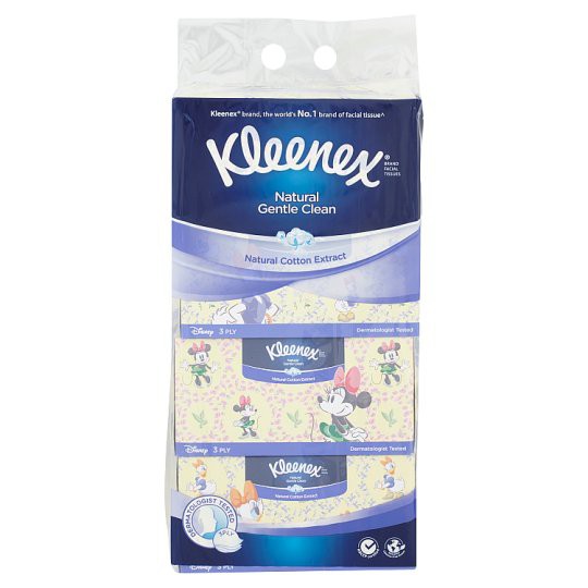 Kleenex Disney Natural Gentle Clean 3 Ply Facial Tissue 4 x 120 Sheets ...