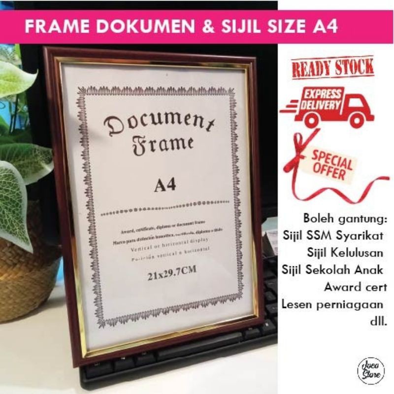 FRAME GAMBAR A4 / SIJIL A4 | Shopee Malaysia