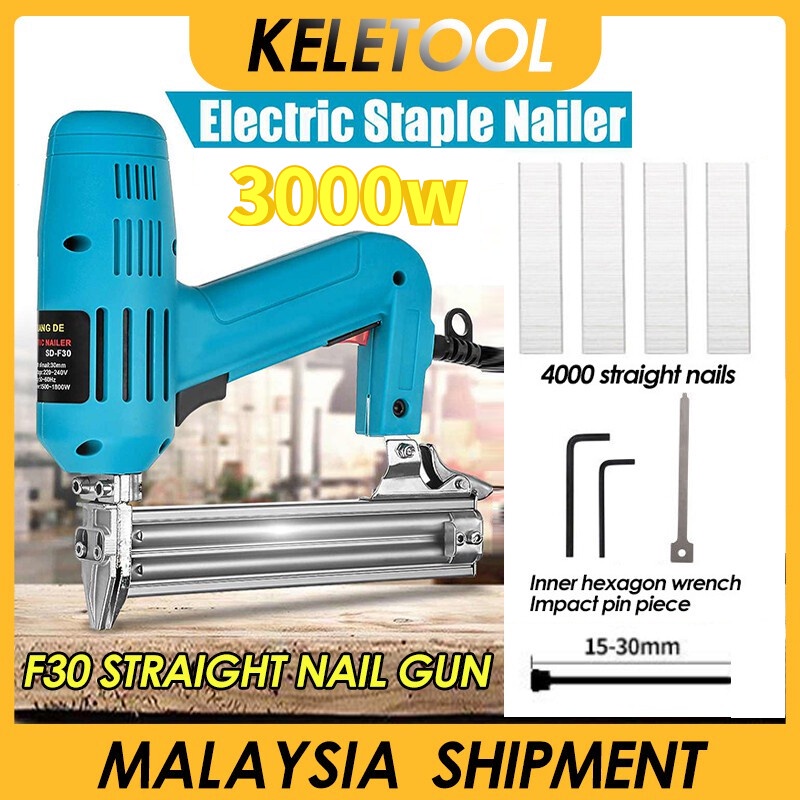 1800W Electric Straight + Staple Gun Framing Tacker Eletric Nails Gun ...