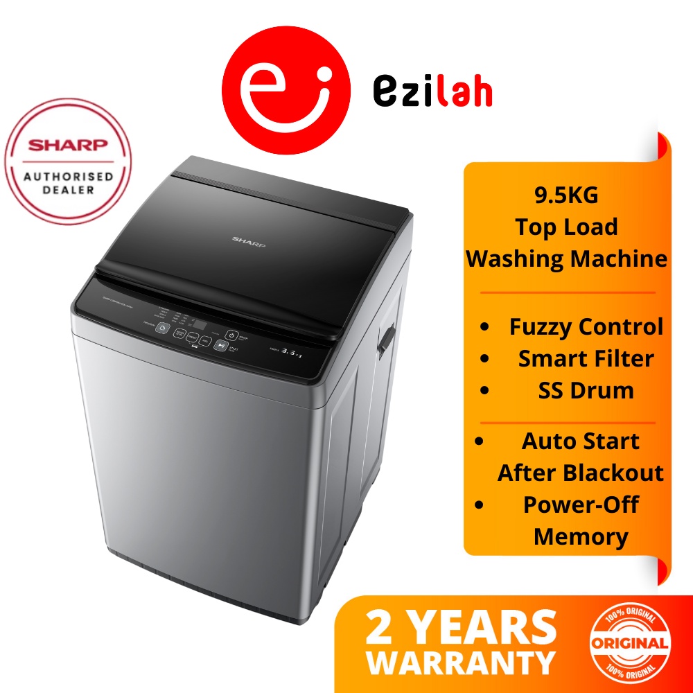 Sharp Top Load Washing Machine (9.5kg) ES921X | Shopee Malaysia