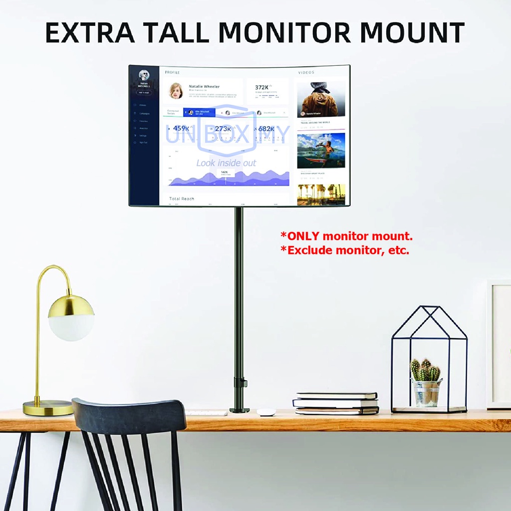 Extra Tall Monitor Mount 80cm Height Pole Vertical Upright Monitor ... Extra Tall Monitor Mount 80cm Height Pole Vertical Upright Monitor ...
