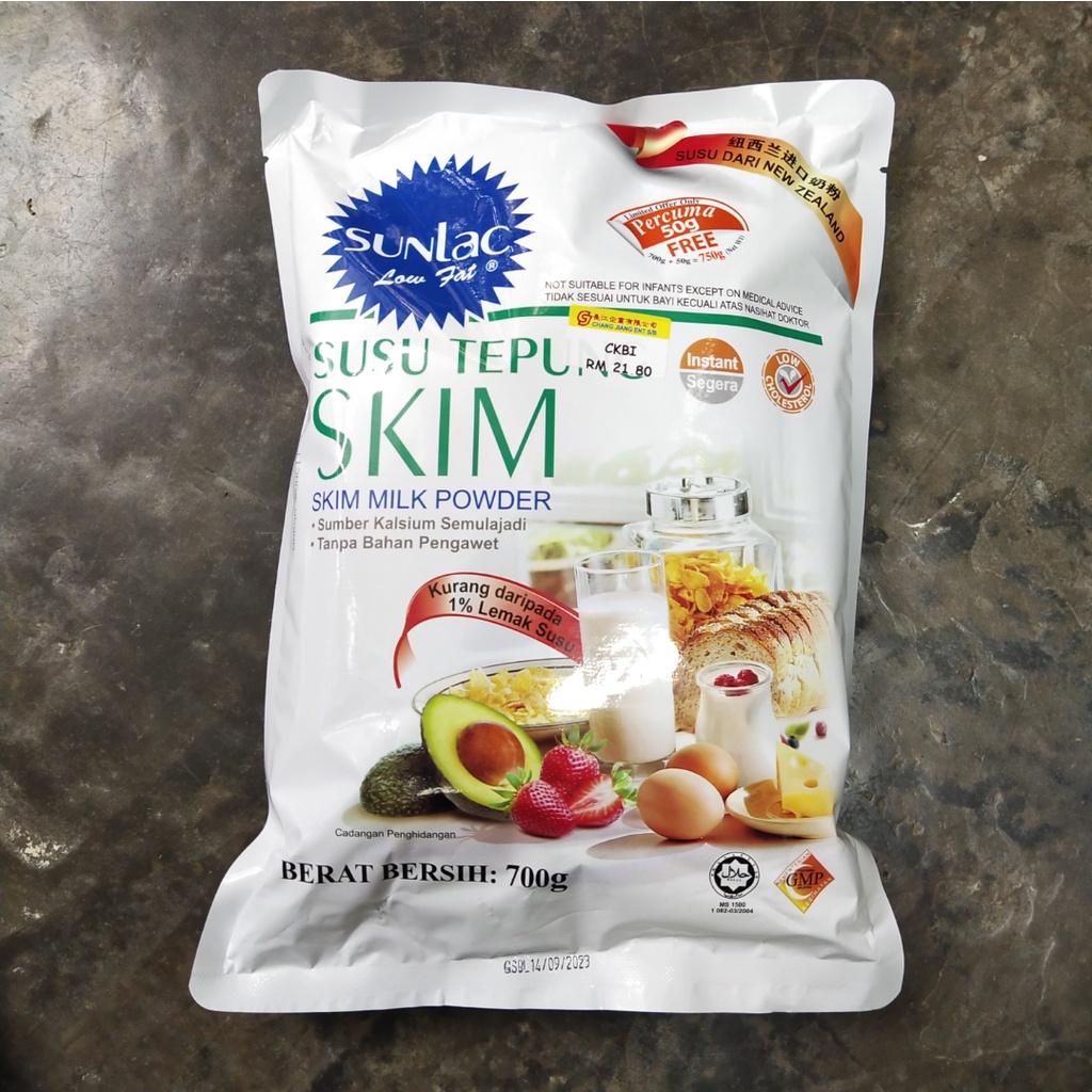 Sunlac Low Fat Skim Milk Powder (700g / 20g x 15s') | Shopee Malaysia