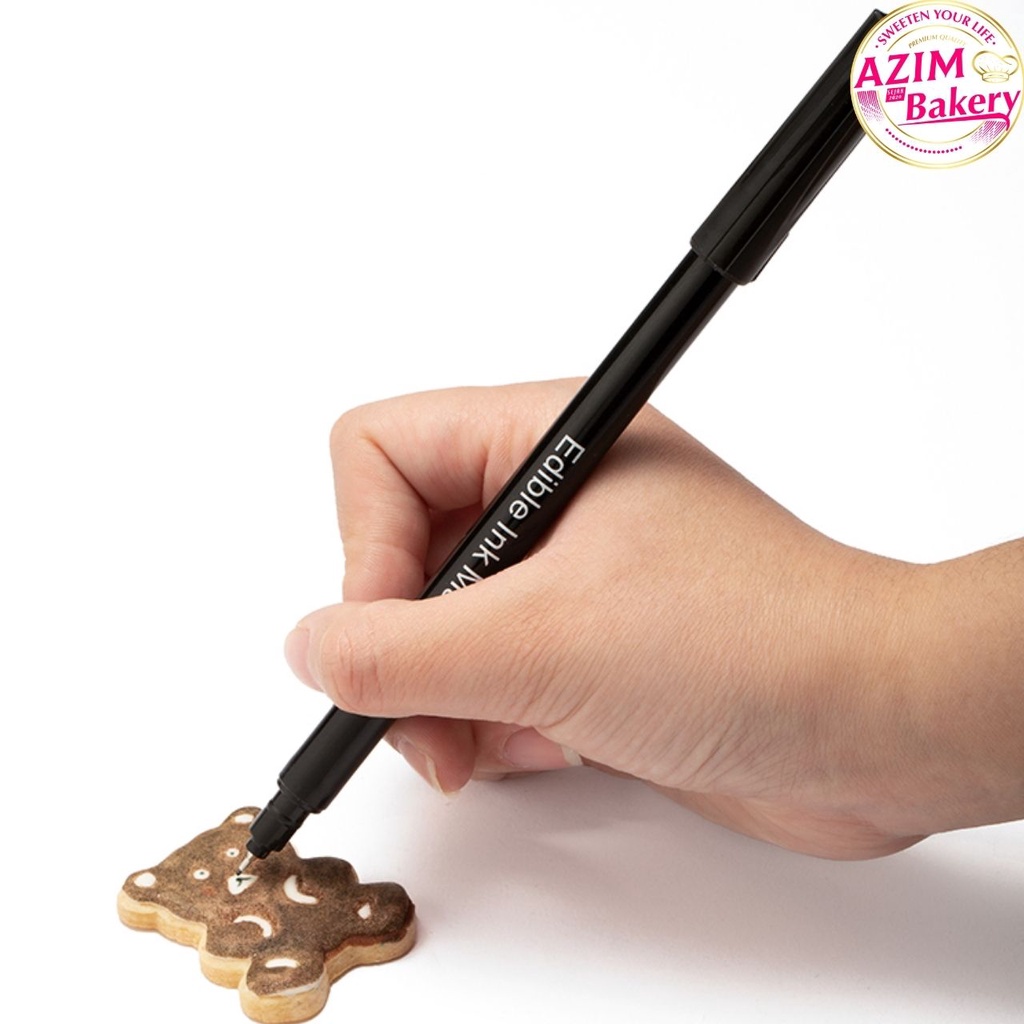 Black Edible Food Pen | Food Colouring Pen | Pewarna Makanan Pen Hitam ...