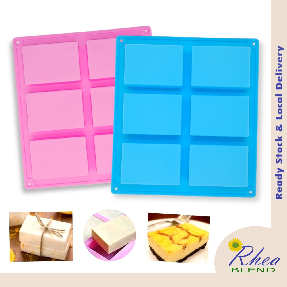 Rectangle 6 Cavity Silicone Mould 100g Jelly Mold Handmade Soap Bar ...
