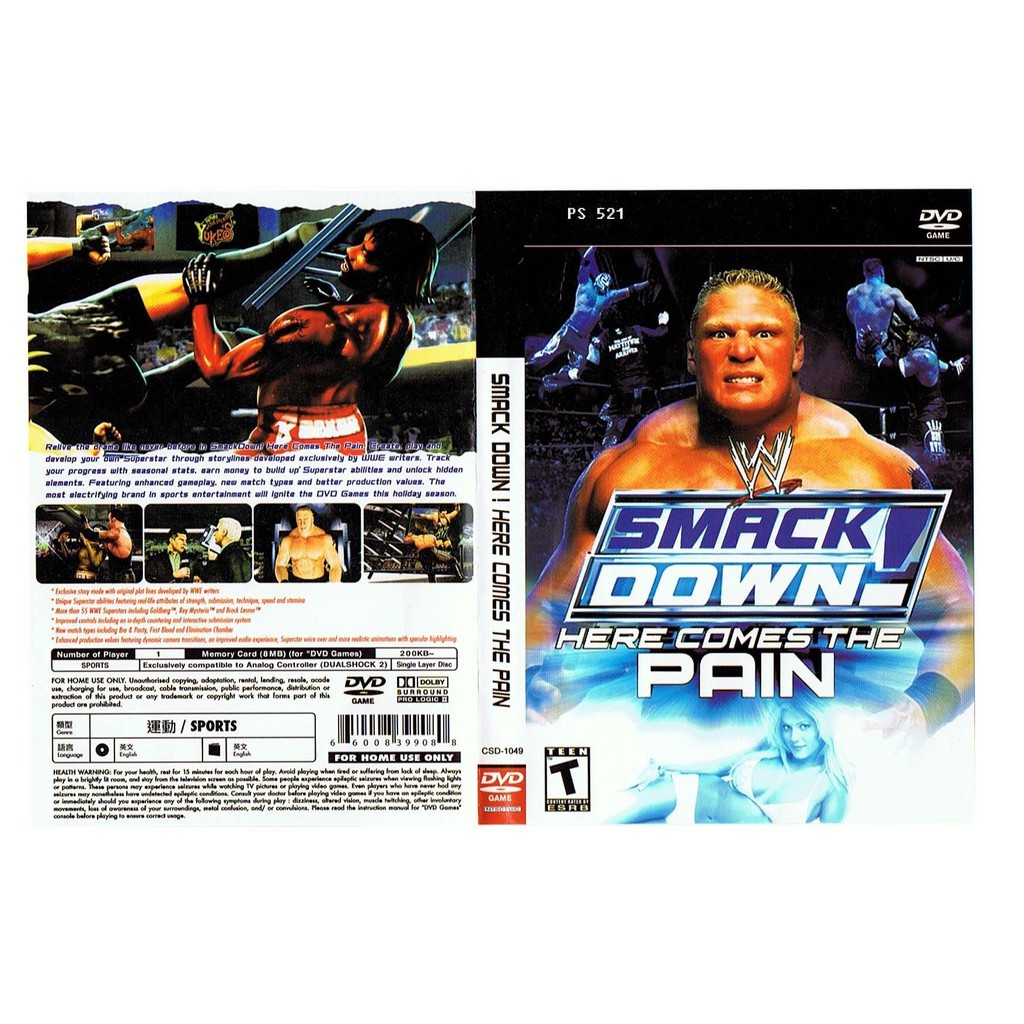 ♘PS2 GAME COLLECTION WWE SMACK DOWN HERE COMES THE PAIN PS521 | Shopee ...