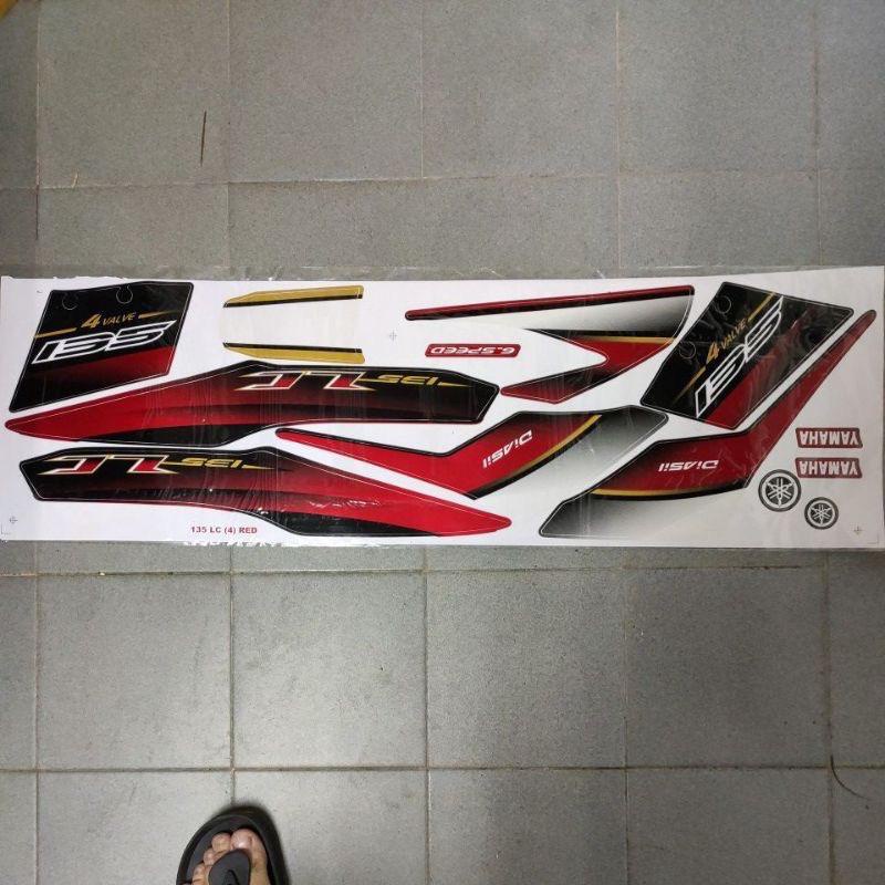 stiker body sticker stripe cover set yamaha lc135 lc 135 lc135 v1 (4) demak evo z COVERSET ...