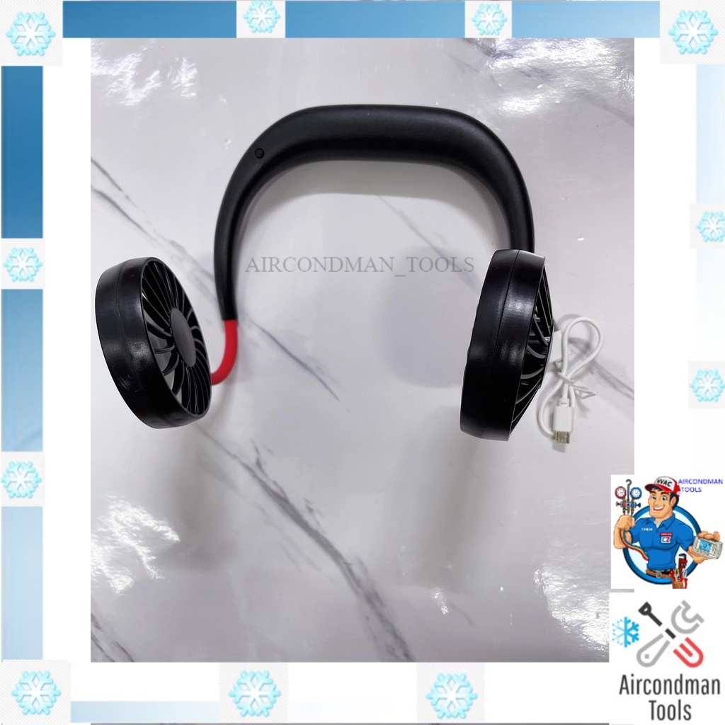 aircondman portable head fan rechargable neck fan working relax ...