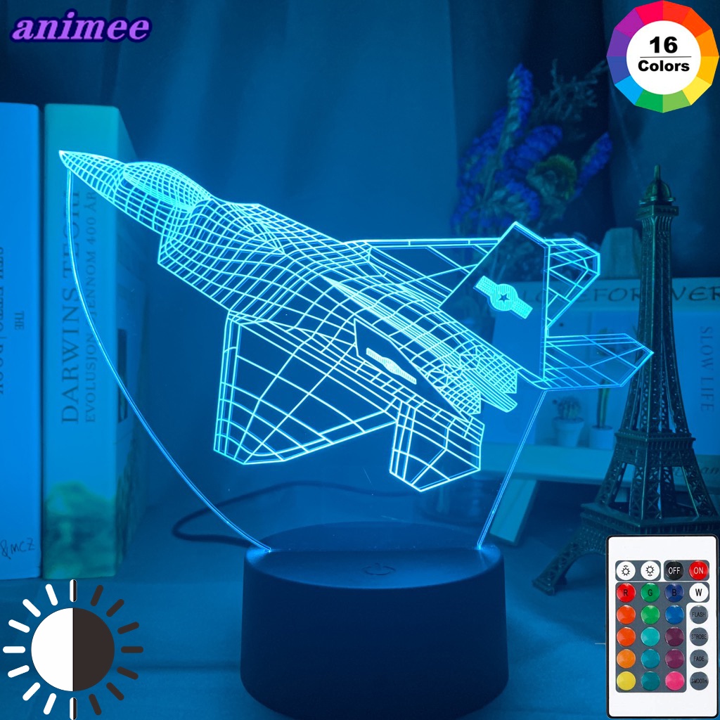 Lockheed Martin F-22 Raptor Kids Night Light 3d Illusion Led Bedroom ...