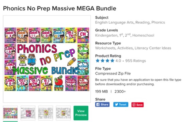 Printable *Phonics No Prep Massive MEGA Bundle | Shopee Malaysia