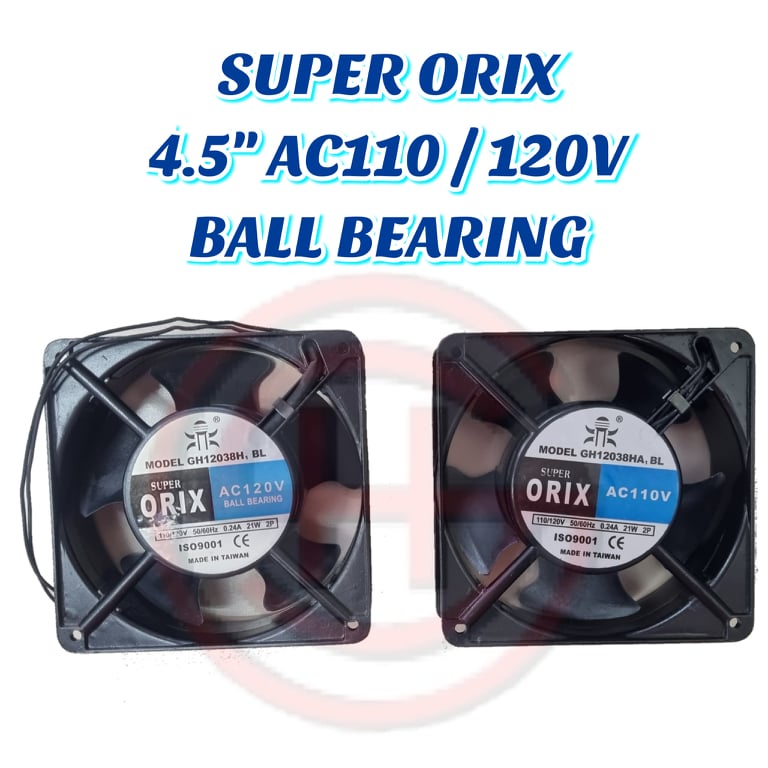 4.5" SUPER ORIX 38MM AC 110V/ AC 120V BLOWER FAN BALL BEARING GH12038H ...