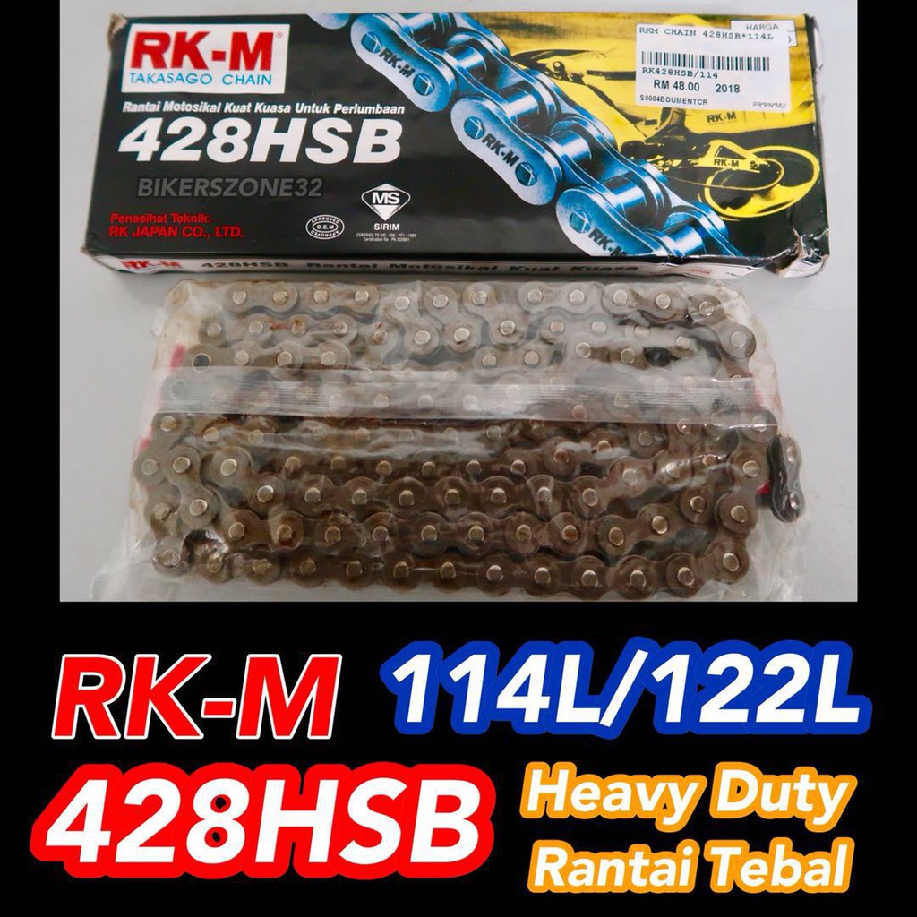 RKM 428HSB Black Heavy Duty / Rantai Tebal 114L / 122L | Shopee Malaysia