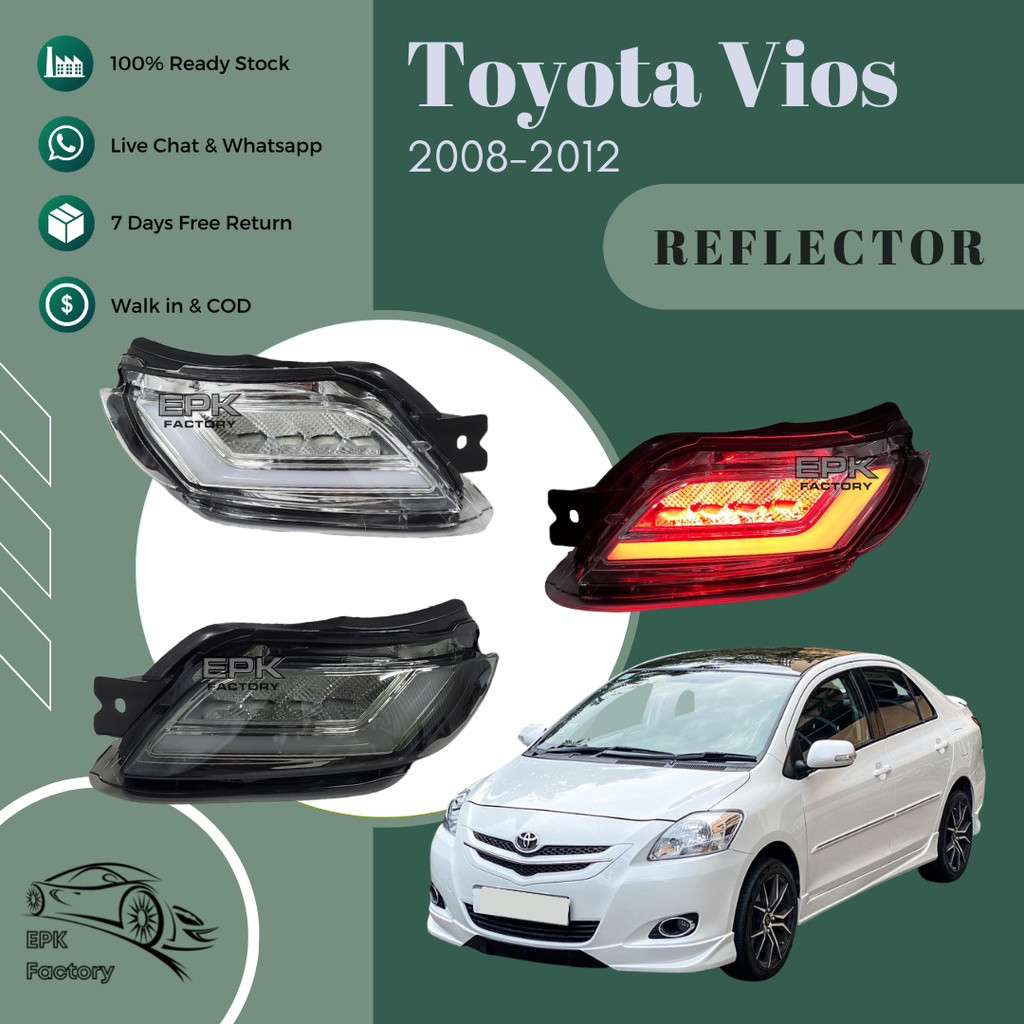 Toyota Vios NCP93 Reflector (L-Design) Rear Bumper Reflector LED ...