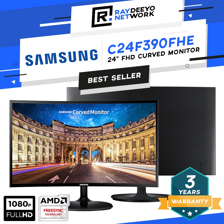 Samsung 24" FHD Super Slim Panel Curved Monitor (C24F390FHE) [4ms/HDMI ...
