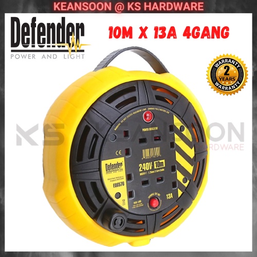 DEFENDER E86576 10M 240V Industrial Extension Wire Cable Reel (2 Years ...