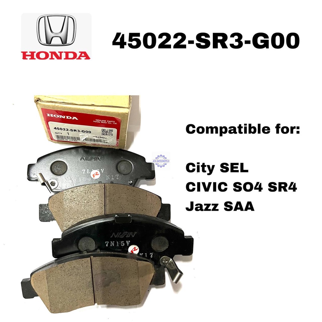 ORIGINAL HONDA CITY SEL CIVIC SO4-SR4-JAZZ-SAA FRONT DISC BRAKE PAD ...