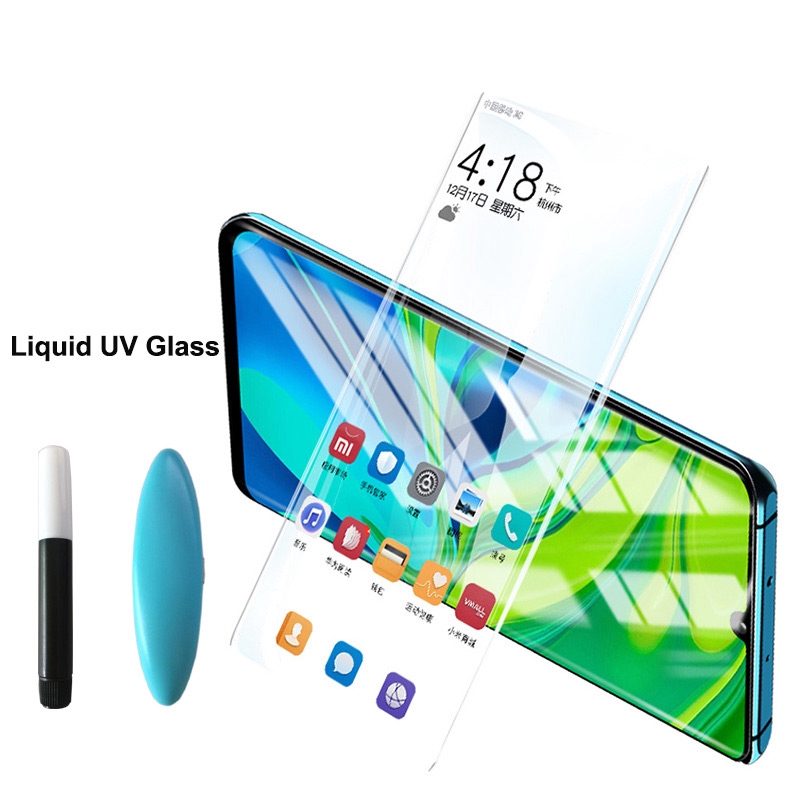 UV Light Full Glue Curved Tempered Glass Xiaomi Mi 15 14 13 12 12X 11 ...