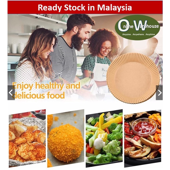 Air Fryer Paper Mat Liners Non Stick Healthy Baking Frying / Kertas ...