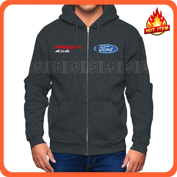Zip Hoodie Ford Ranger 4X4 Pickup Truck Sulam Cotton Sweatshirt Fashion ...