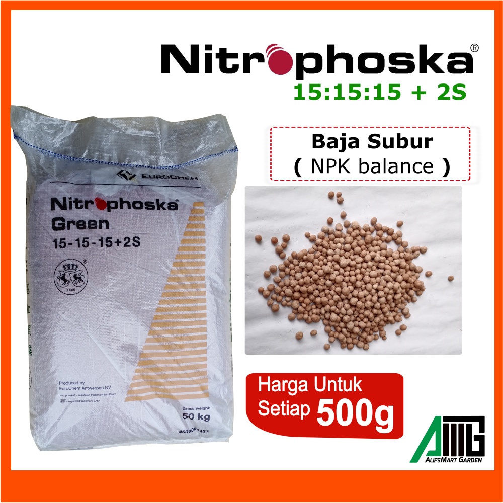 NITROPHOSKA (500g) 15 15 15 Baja Subur Baja Hijau Cap Kuda Singa ...
