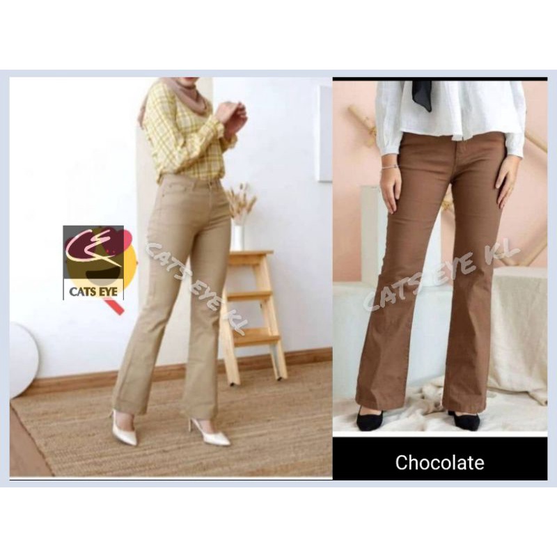 ladies boot cut good quality kain getah ready stock size 26 to 36 ...