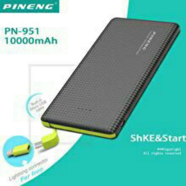 ORIGINAL PN951 10000MAH PINENG POWER BANK (1 YEARS WARRANTY) | Shopee ...