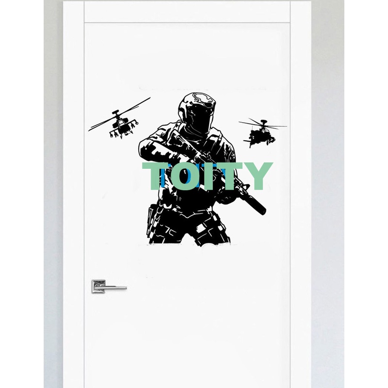 Special Forces Warrior Military Army War Wall Decal Soldiery Helicopter ...