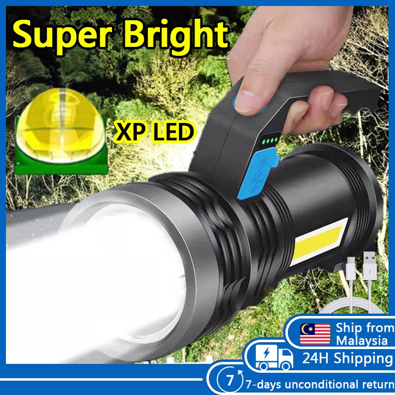 Torch Light Rechargeable Super Bright LED Flashlight Handheld ...