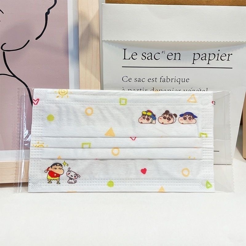 Cartoon Crayon Shin-Chan Mask Disposable 3-layer Mask Adult Blue White ...