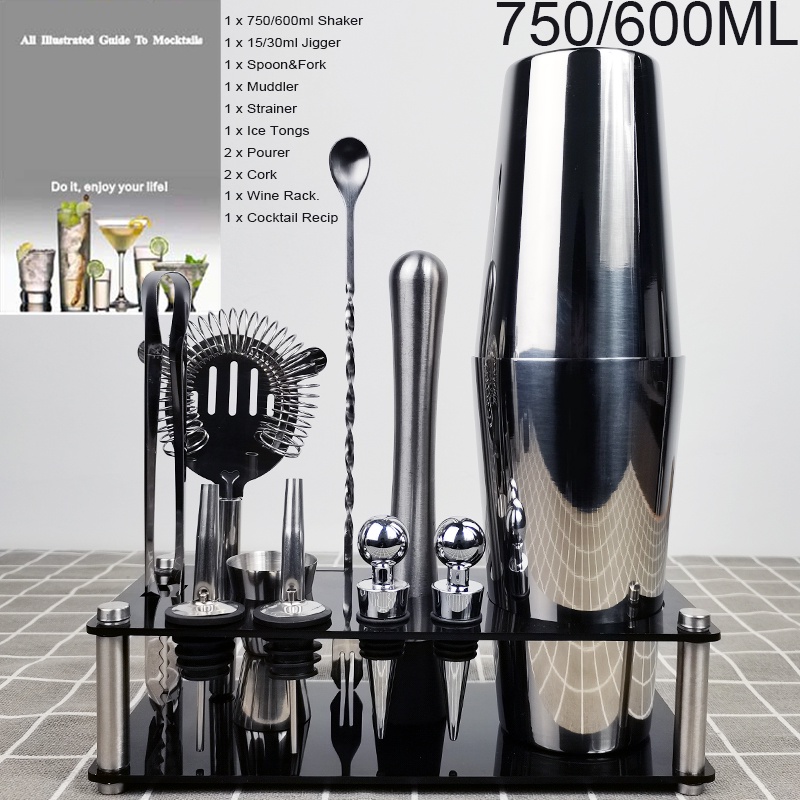 750ml, 750/600ml Cocktail Shaker Set kit Bartender Kit shakers ...