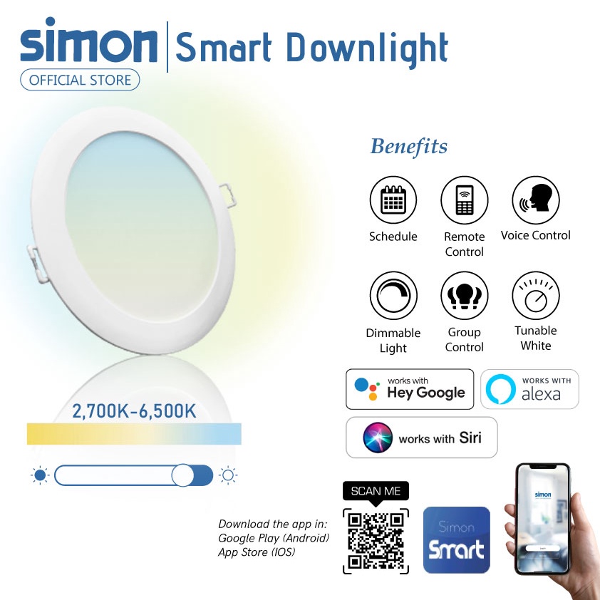 SIMON Valor Smart Lighting Tunable Dimmable & Normal Valor Recessed ...