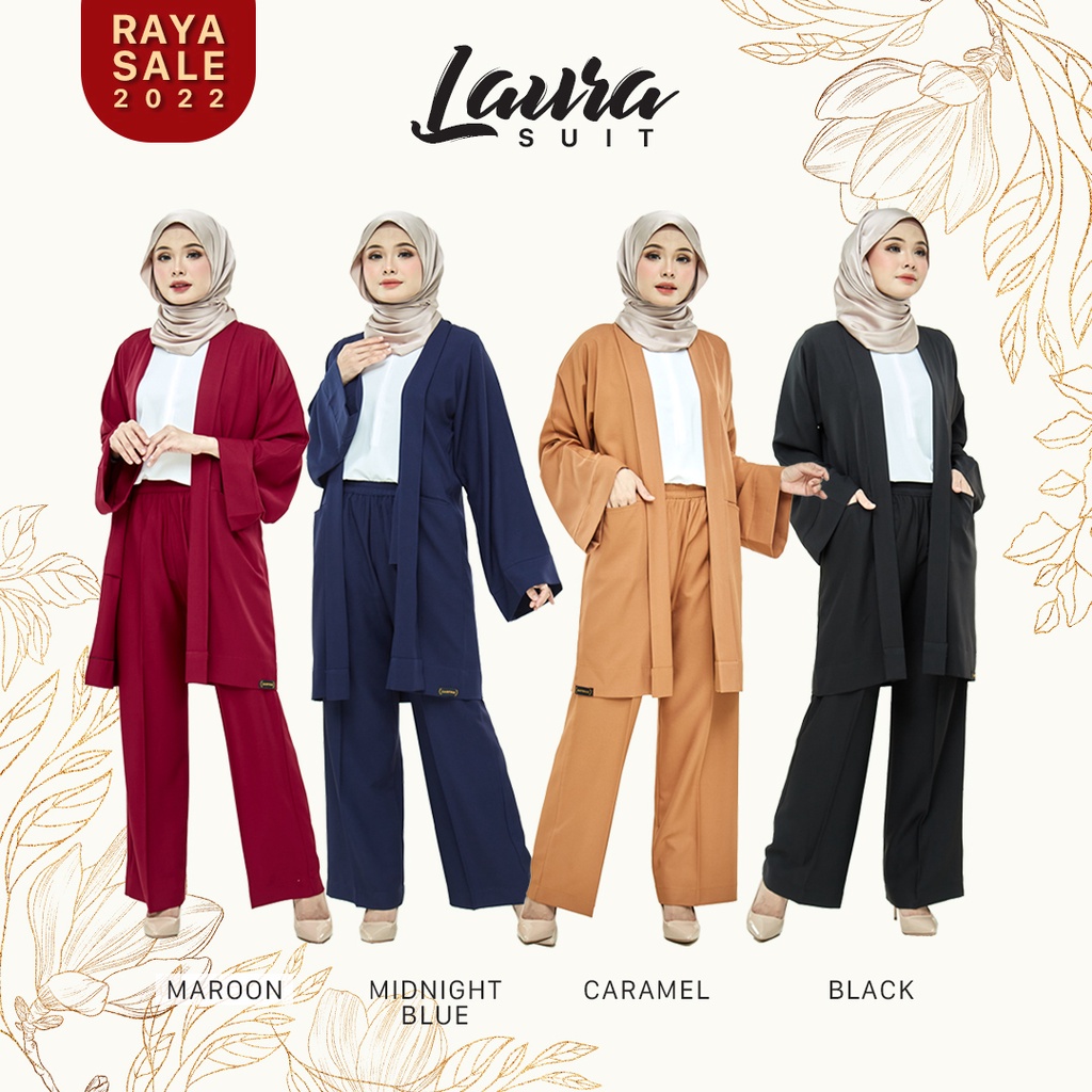 LAURA SUIT FREE Blouse Cardigan (Top + Pant) Palazzo Loose Flowy Comfy ...