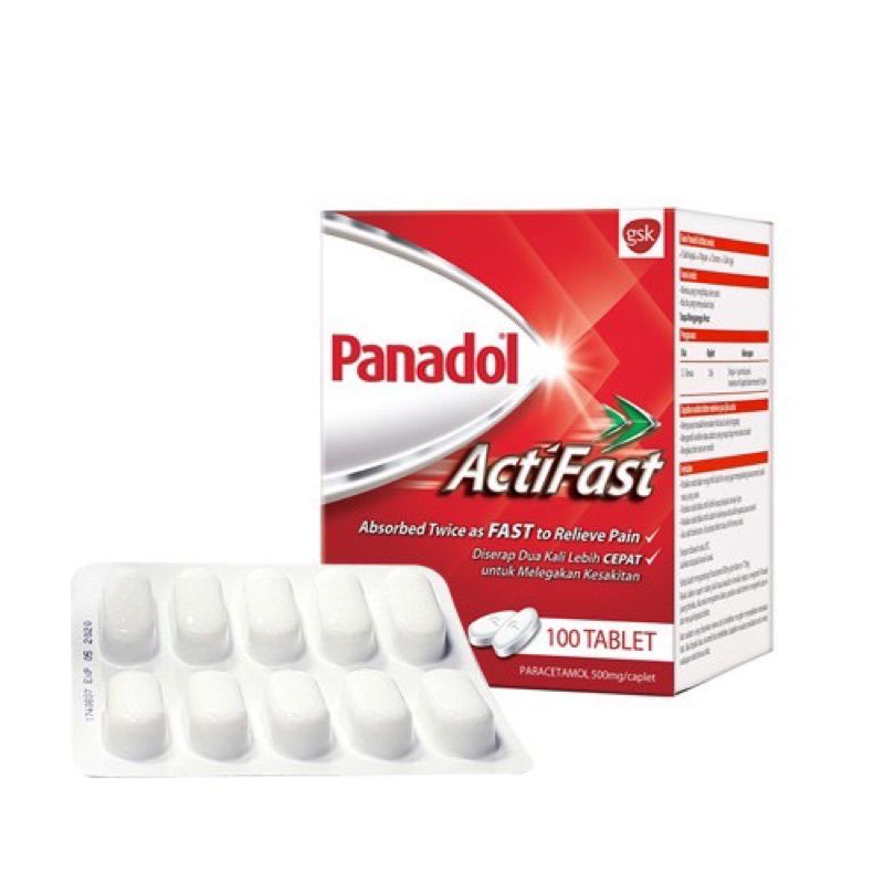 Panadol Actifast 500mg Tablet (10's/strip) Demam / Sakit Kepala / Badan ...