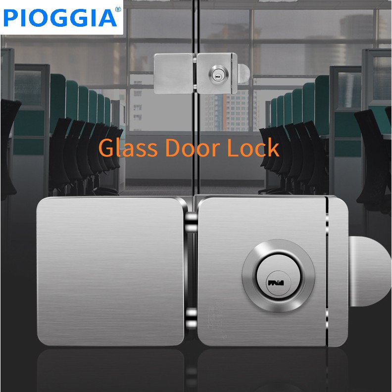 PIOGGIA glass door lock with key/tempered glass lock/non-perforated ...