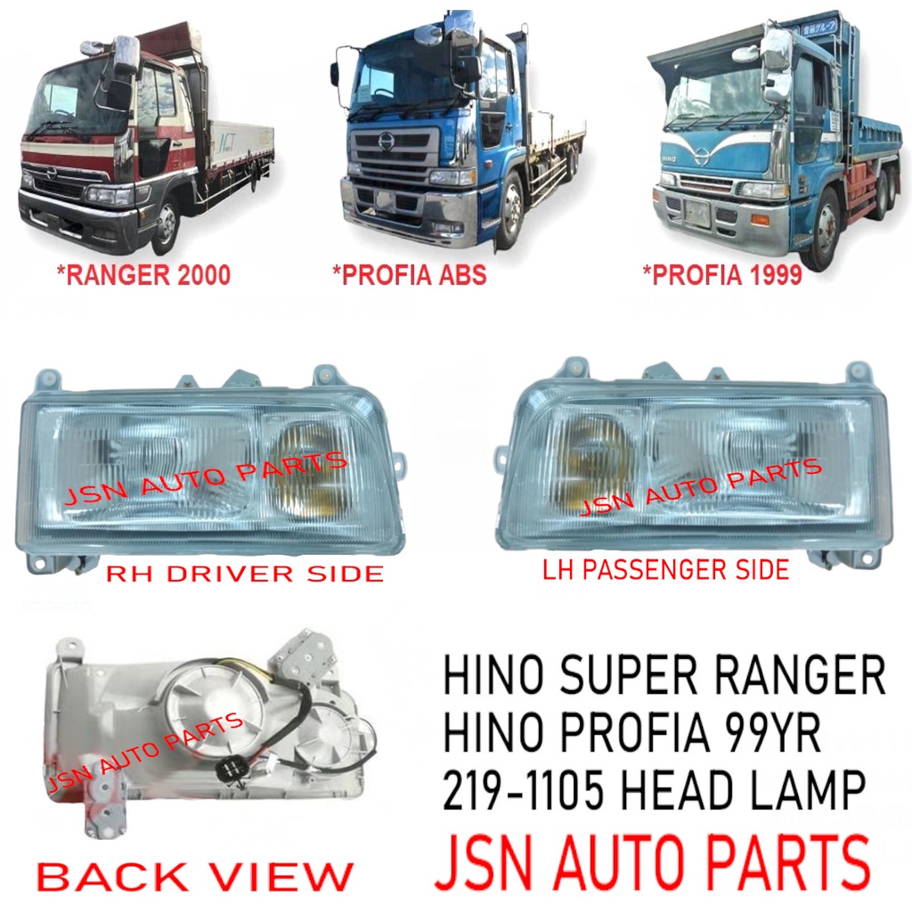 J111S08 HEAD LAMP HINO SUPER RANGER , PROFIA 99YEAR 219-1105 LAMPU ...