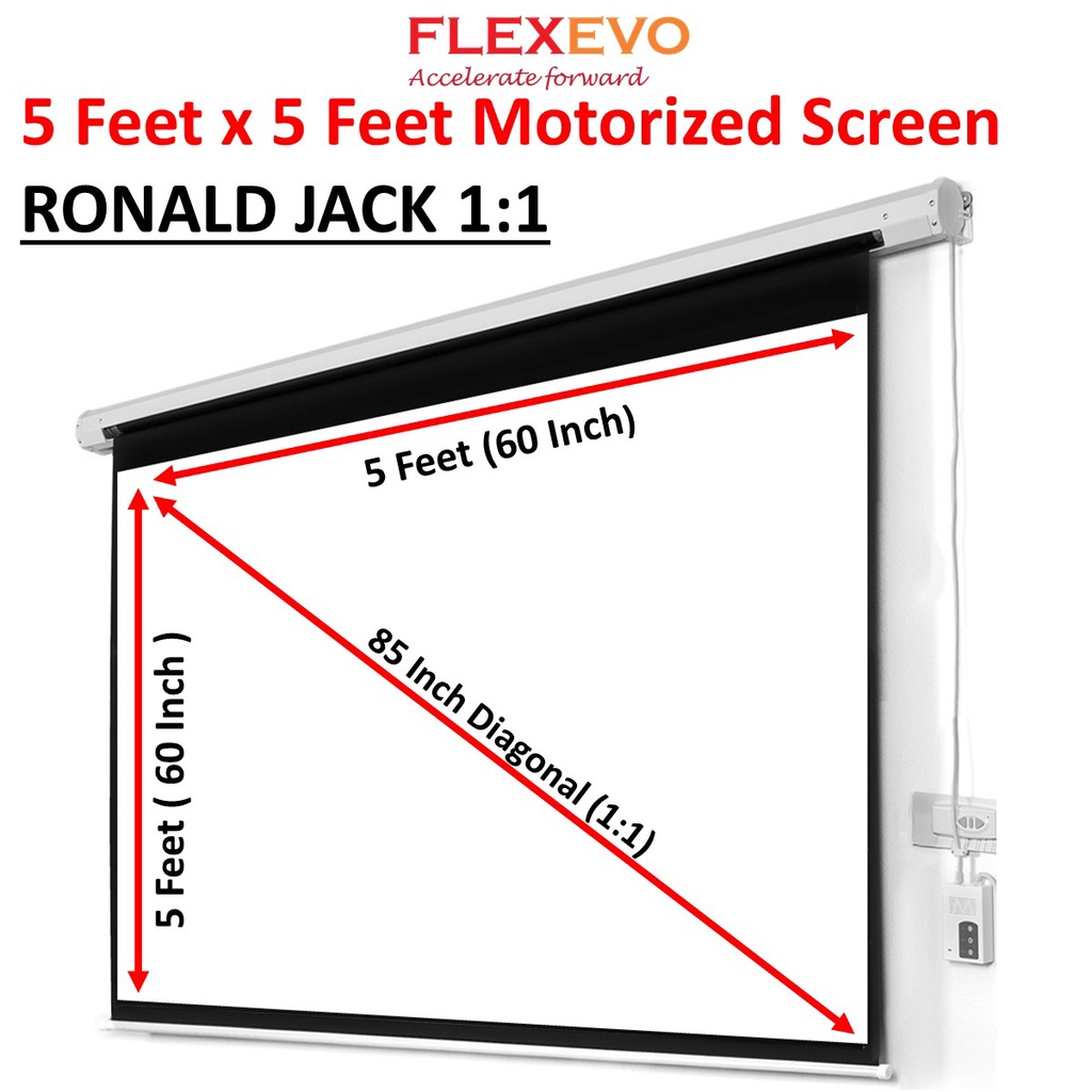 Motorized Electric Projection Screen 1:1 4:3 16:9 Ronald Jack Screen ...