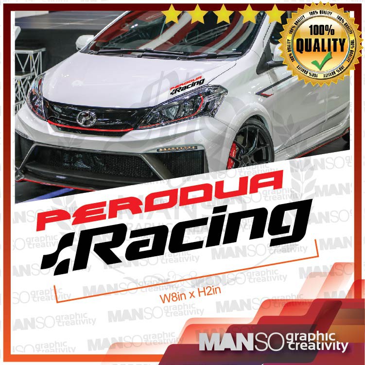 NEW DESIGN PERODUA RACING Car Sticker Perodua Myvi Axia Bezza Alza ...